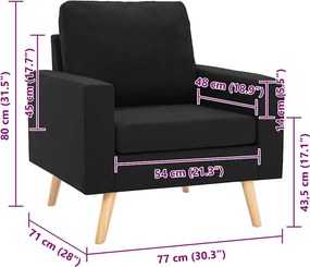 Křeslo černé textil 288702