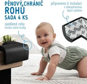 Sipo Ochrana rohů a hran, pěnová, sada 4 ks, ČERNÁ