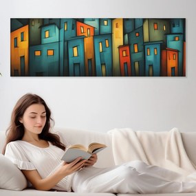 Obraz na plátně - Podvečerní podzimní ulice Rubeaux FeelHappy.cz Velikost obrazu: 150 x 50 cm
