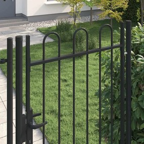 Plotová brána BOXTEL jednokřídlé dveře s klenutým vrškem ocelová 1x2 m černá 145744