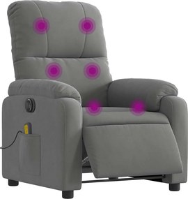 Elektrické masážní polohovací křeslo tmavě šedé mikrovlákno 3204924