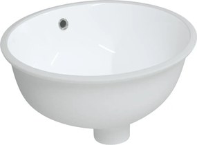 vidaXL Umyvadlo do koupelny bílé 37 x 31 x 17,5 cm oválné keramika [153717]