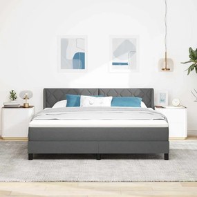 Postel s boxspringem s polštářem Tmavě šedá 200 x 180 cm textil 3341182