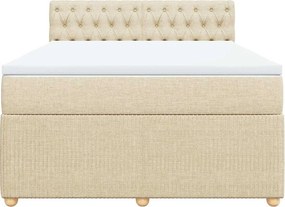 Box spring postel s matrací krémová 160x200 cm textil 3287519
