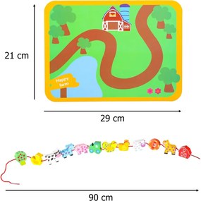 Creative Corner Dřevěné bloky pro navlékání prkenných desek hospodářských zvířat