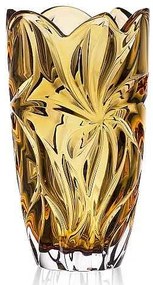 Aurum Crystal Váza Flora amber 280 mm
