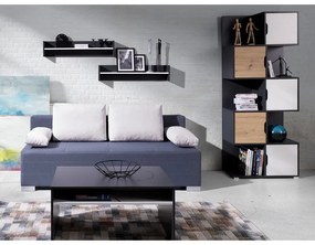Sada nábytku do obývacího pokoje Monako VII, Barva: Grafit + Dub artisan + Bílá, Barva: Avellio 101 + Avellio 118