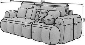 Béžová rozkládací pohovka z textilie bouclé 256 cm Cotonn – ELTAP