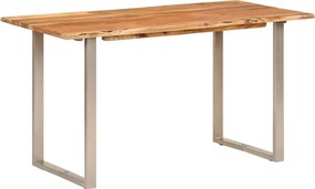 vidaXL Jídelní stůl 140 x 70 x 76 cm masivní akáciové dřevo [286474] Barva: Stříbrná