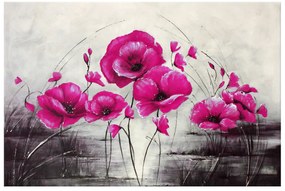 Gario Ručně malovaný obraz Růžové Vlčí máky Rozměry: 70 x 100 cm