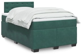 Box spring postel s matrací tmavě zelená 120x190 cm samet 3288573