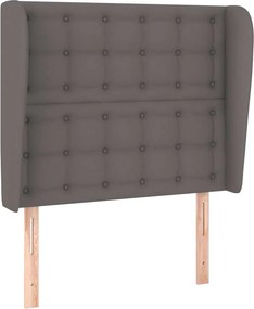 Čelo postele typu ušák šedá 93x23x118/128 cm umělá kůže 3118038