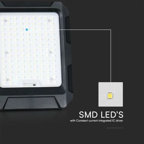 LED Solární reflektor LED/15W/3,7V IP65 4000K černá + DO