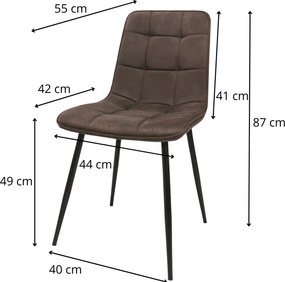 Vikio Jídelní set pro 4 osoby 140x90 cm dub-hnědá samet VJS214-4H-S