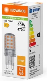 LED žárovka G9 LEDVANCE 4,2W (40W) teplá bílá (2700K)