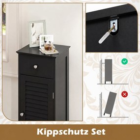 Costway Koupelnová skříňka Volně stojící se zásuvkou – 32 × 30 × 87,5 cm