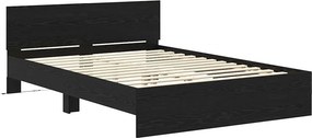 Rám postele s LED pásky Černý dub 120 x 200 cm Kompozitní dřevo 3403585