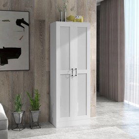HOMCOM Bílý úložný kabinet se 2 dveřmi a 4 policemi, moderní styl, multifunkční pro ložnici, kancelář, kuchyni, 60 x 36,5 x 175 cm