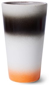 HK living Keramický hrnek 70's Latte Bomb 280 ml, oranžová barva, černá barva, keramika