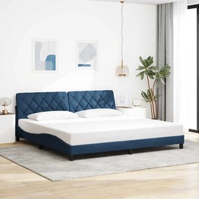 Rám postele s LED bez matrace Modrá 200x200 cm Látka 3310698