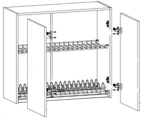 ASPEN gr | horní skříňka G80C | šedá lesk