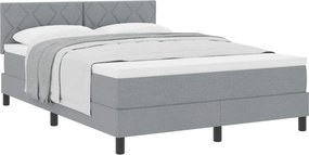 Postel s boxspringem s čelo Světle šedá 160 x 200 cm textil 3338776