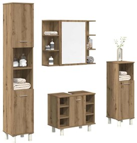 4dílná koupelnová sestava dub artisan kompozitní dřevo 3328558