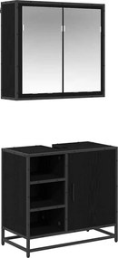 Sada koupelnového nábytku 2 ks Černý dub 65 x 33 x 60 cm 3402404