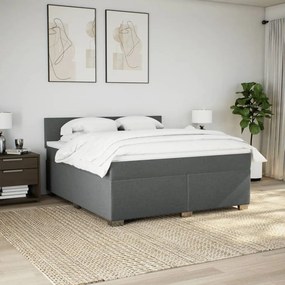 Box spring postel s matrací tmavě šedá 180x200 cm textil 3285961