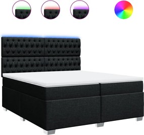 Box spring postel s matrací černá 200x200 cm textil 3292904