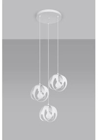 Sollux SL.1084 - Lustr na lanku TULOS 3xE27/60W/230V bílá