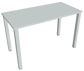 Stůl pracovní rovný 120 cm hl. 60 cm - Hobis Uni UE 1200 Dekor stolové desky: šedá, Barva nohou: Stříbrná