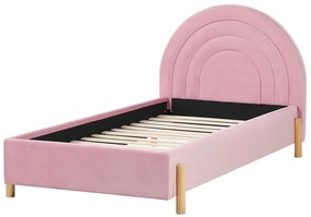 Jednolůžková postel 90 cm Annesile (růžová) (s roštem). 1077528