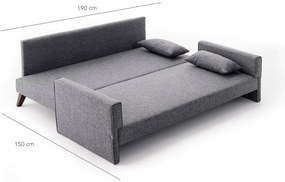Designová rozkládací sedačka Marisela 208 cm šedá