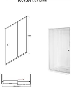 Besco Duo Slide transparent sprchové dveře Rozměr sprch.dveří: 120cm