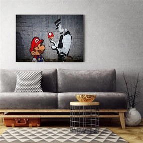 Obraz na plátně Banksy Super Mario - 120x80 cm