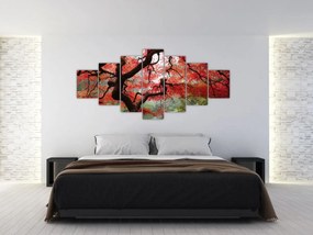 Obraz červeného japonského javoru, Portland, Oregon (210x100 cm)