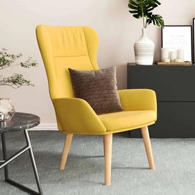 Relaxační křeslo hořčicově žluté textil 341401