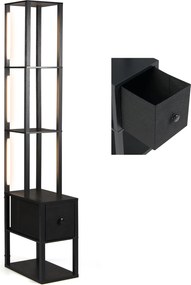 Costway Stojací lampa s nastavitelným jasem, moderní stojací lampa s odkládacím