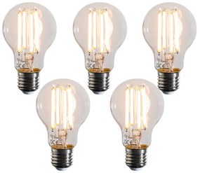 Sada 5 chytrých LED žárovek E27 A60 čirých s nastavitelnou teplotou barvy 7W 806 lm 1800-3000K