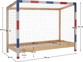 Montessori postel 90x200, přírodní/bílá/modrá/červená, FUTAL Kondela 0000396833