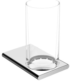 Keuco Edition 400 - Nástěnný držák s pohárem, chrom / čiré sklo 11550019000