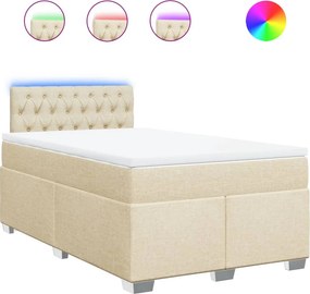 Box spring postel s matrací krémová 120x200 cm textil 3288167