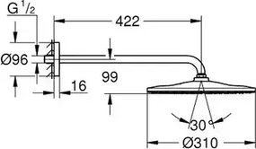 Grohe Rainshower - Hlavová sprcha 310 Mono | 1 proud | sprchové rameno