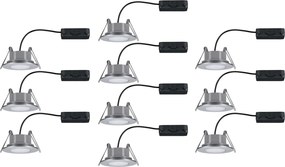 P 98199 LED vestavné svítidlo Calla 10ks sada IP65 kruhové 90mm 30° 10x5W 230V CCT matný chrom - PAULMANN