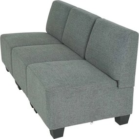 Modulární 3místná rozkládací pohovka Lyon, látka/textil ~ šedá, bez područek