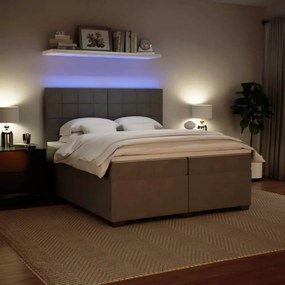 Box spring postel s matrací světle šedá 200x200 cm samet 3293302