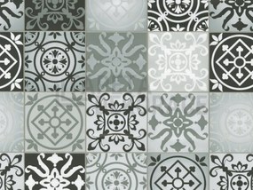 Gekkofix 12066 Samolepící tapeta Venilia, černé, bílé retro kachličky, mozaika , šířka 45 cm, metráž / samolepicí fólie a tapety