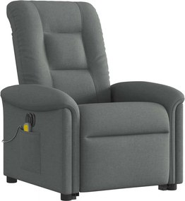 Elektrické zvedací masážní polohovací křeslo tmavě šedé textil 3303285