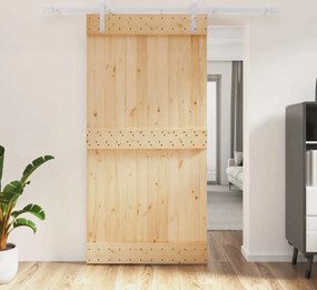 vidaXL Posuvné dveře s kováním 100 x 210 cm masivní borové dřevo [3203031]